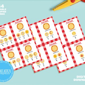 Printable Number Pizza Color Cards | 16 Simple Preschool Display Cards ...