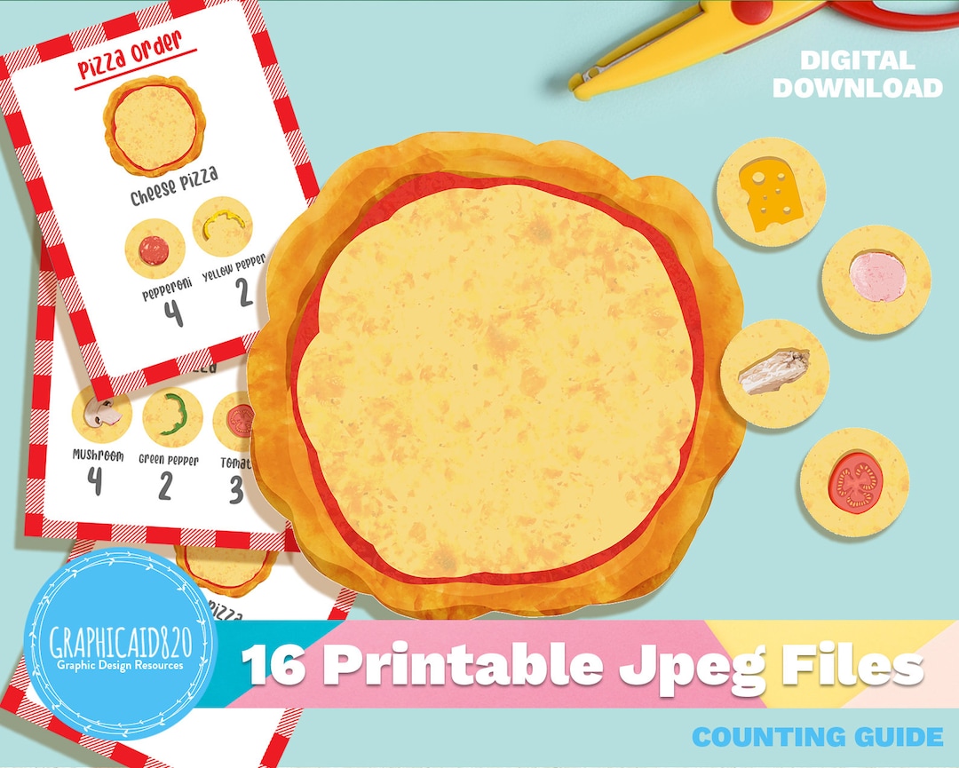 Printable Number Pizza Color Cards | 16 Simple Preschool Display Cards ...
