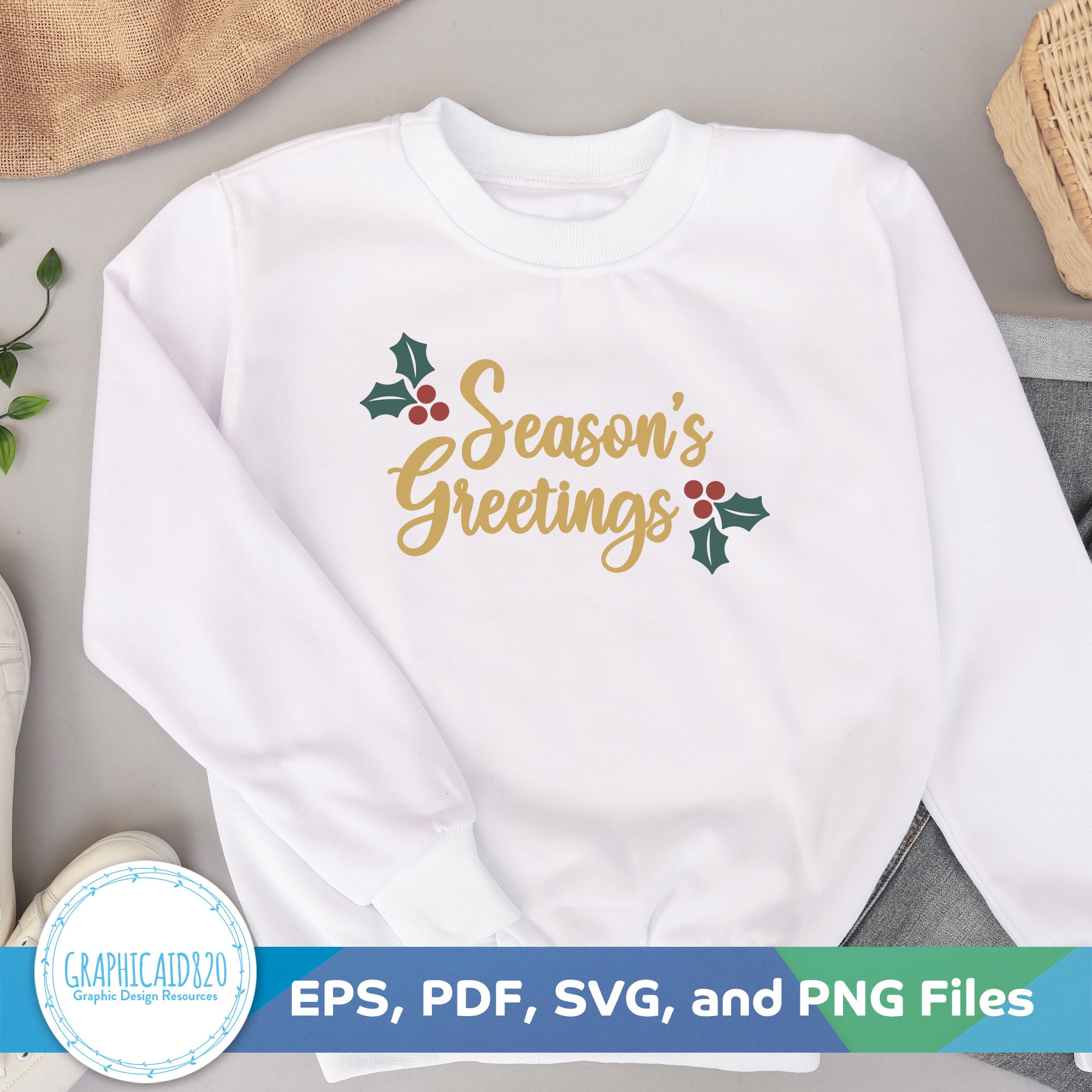 Season's Greetings SVG Winter SVG Design Merry - Etsy