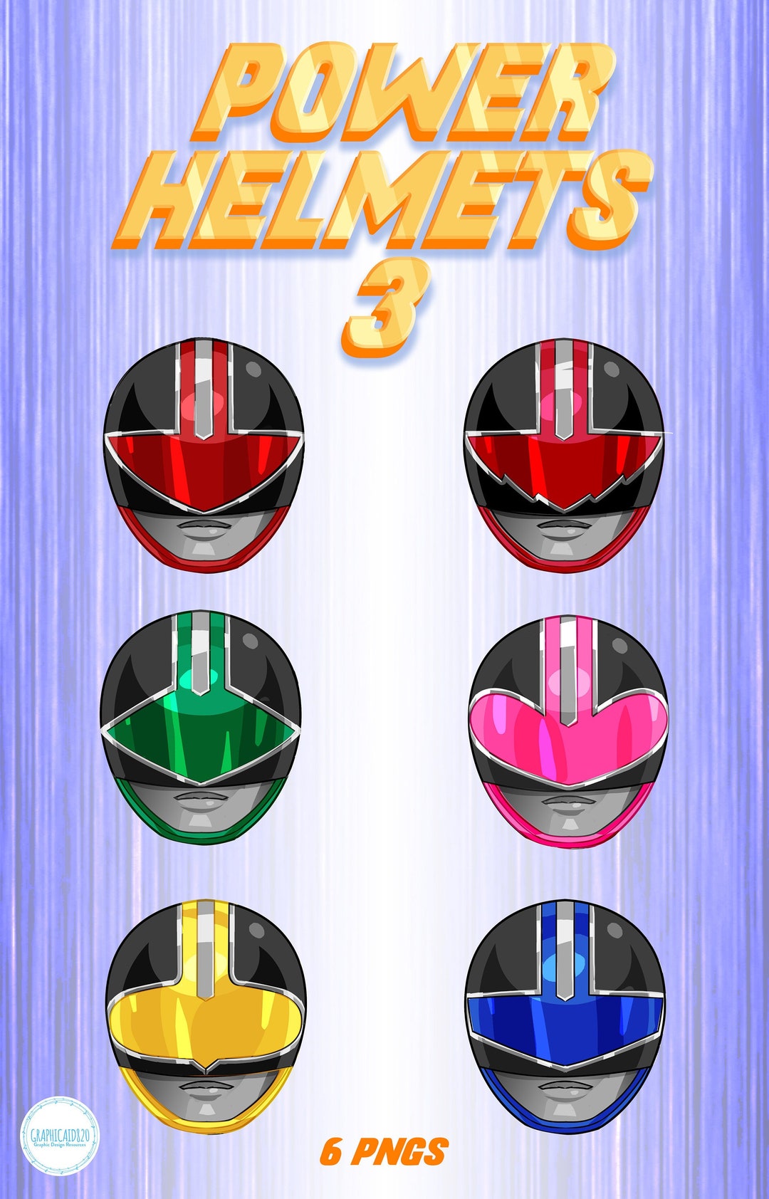 Power Helmets Clip Art Red, Green, Pink, Yellow, Blue Helmet PNG Anime ...