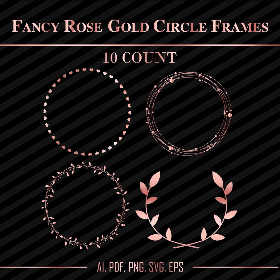 10 Fancy Metallic Rose Gold Frames Clip Art | Elegant Header ...
