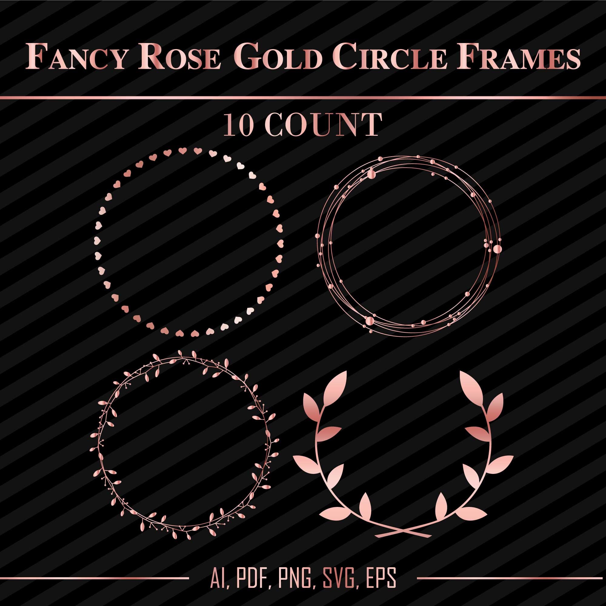 10 Fancy Metallic Rose Gold Frames Clip Art | Elegant Header ...