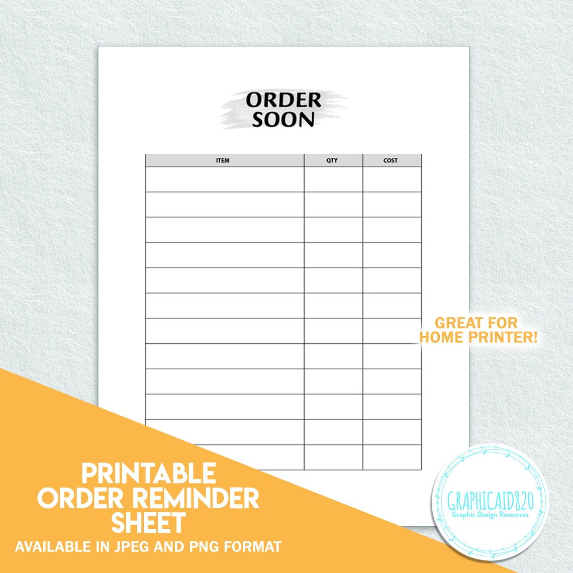 Order Soon Inventory Tracker Template Simple One Sheet - Etsy