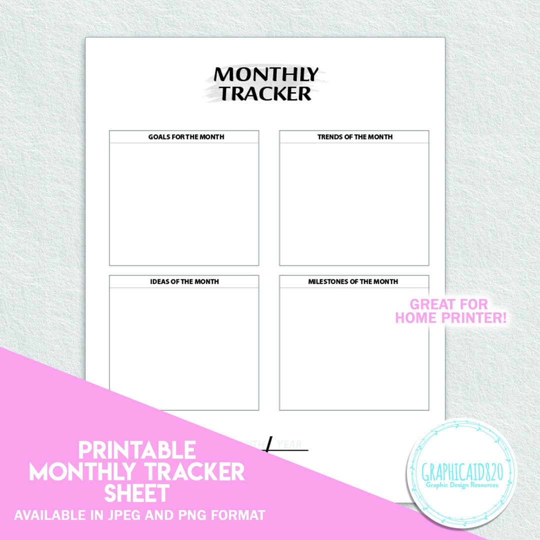 Monthly Goal Planning Template | Simple One Sheet Printable Planner ...