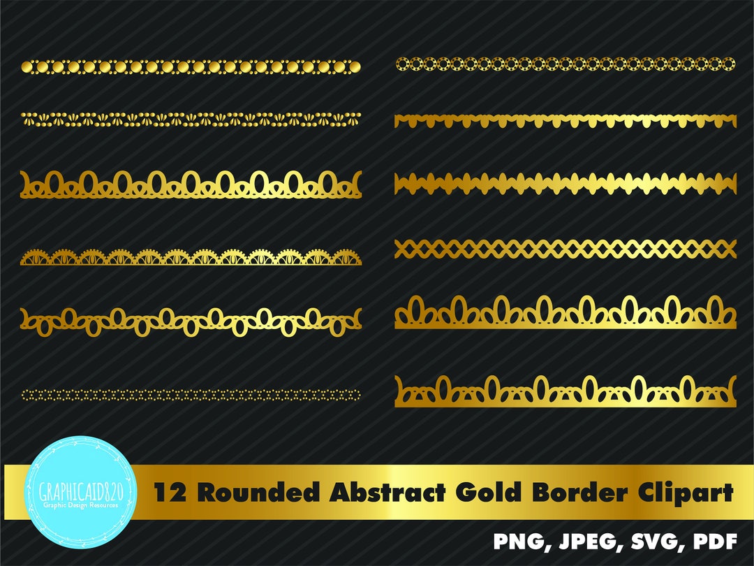 12 Gold Lace Border Clip Art | Elegant Lace Decorative Elements ...