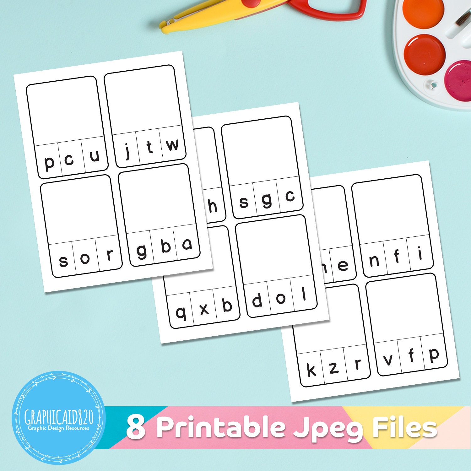 Printable Alphabet Color Cards 8 Simple Preschool Display - Etsy
