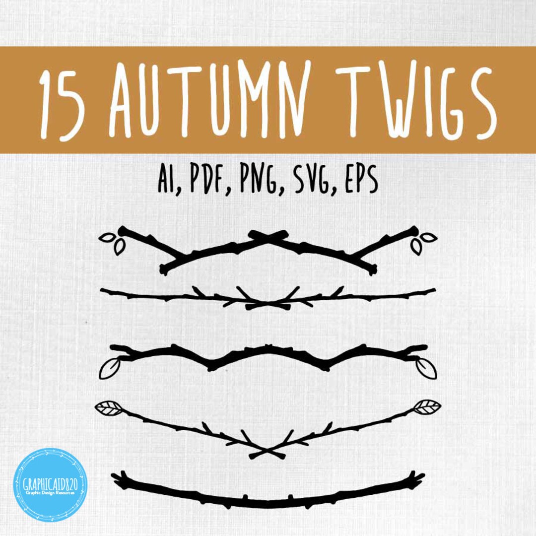 Hand Drawn Autumn Twigs Elegant Vector Header Decorative Text Divider ...