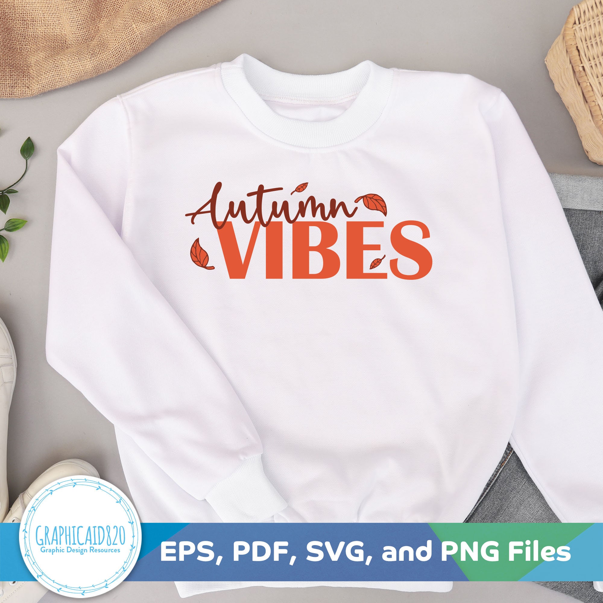 Autumn Vibes SVG Autumn Leaves SVG Design Fall Shirt - Etsy