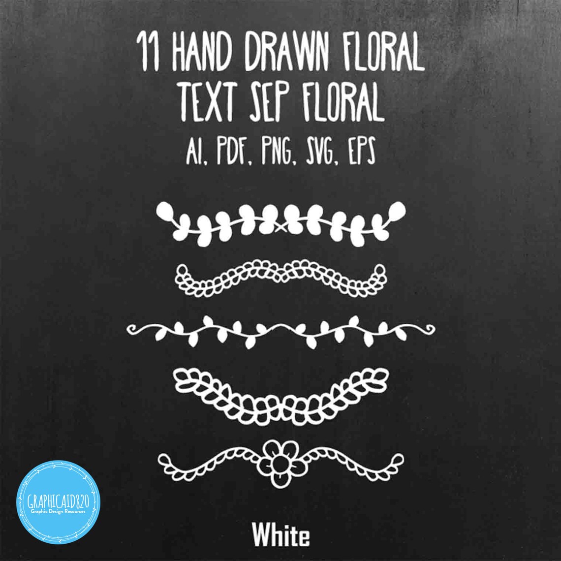 22 Hand Drawn Floral Text Divider Clip Art Elegant Header - Etsy