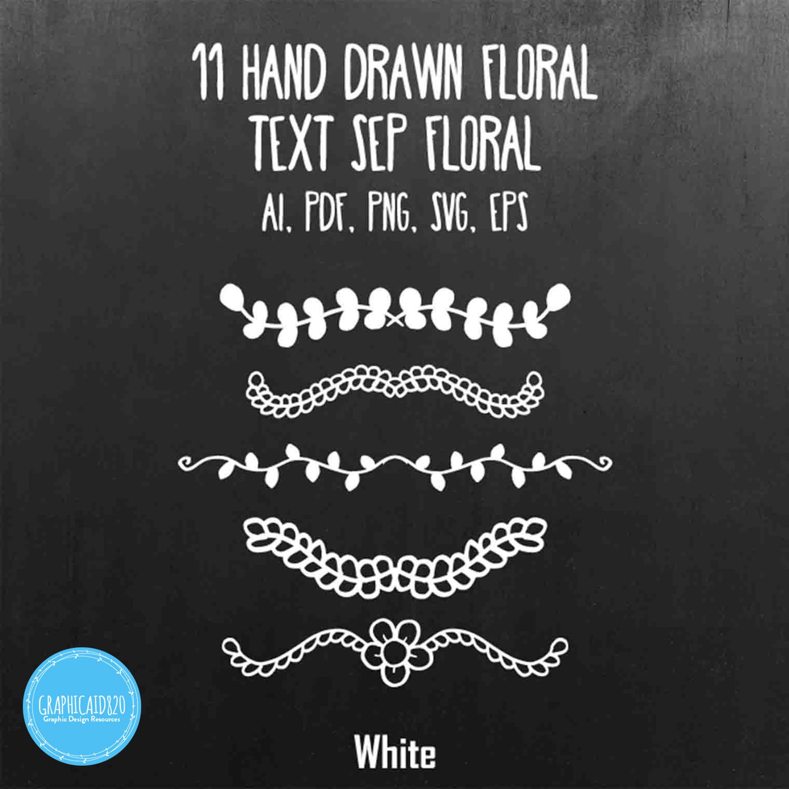 22 Hand Drawn Floral Text Divider Clip Art | Elegant Header ...