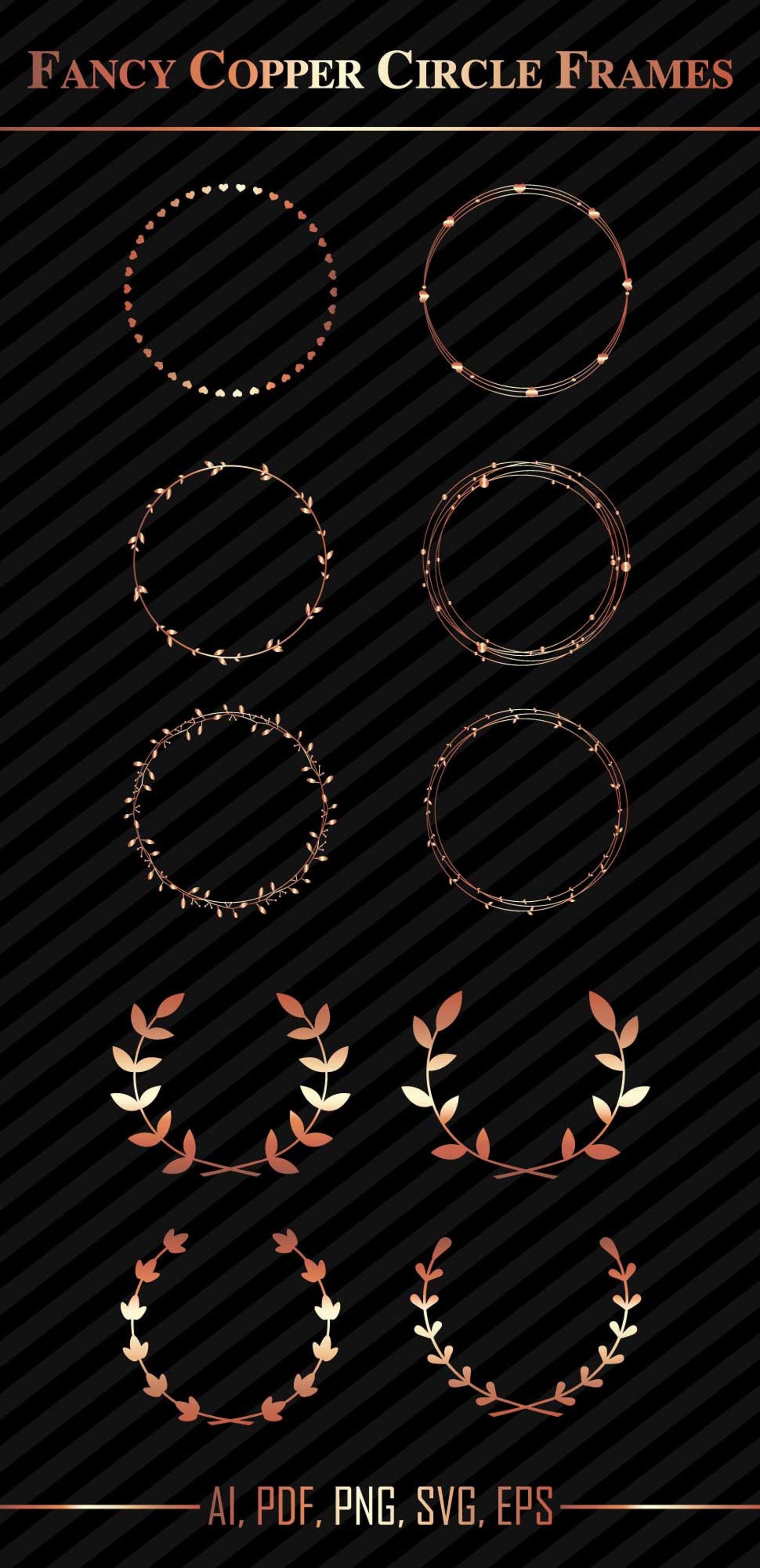 10 Fancy Metallic Copper Frames Clip Art | Elegant Header Embellishment ...