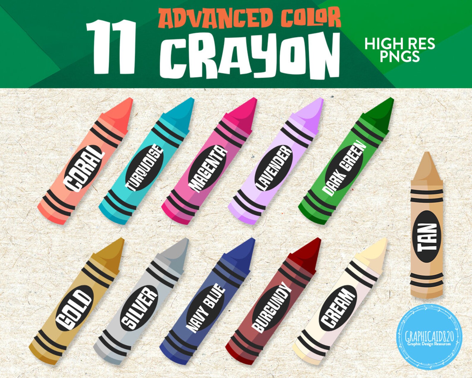 Crayons Clipart Set | Cute Classroom Decorations Printable File PNG ...