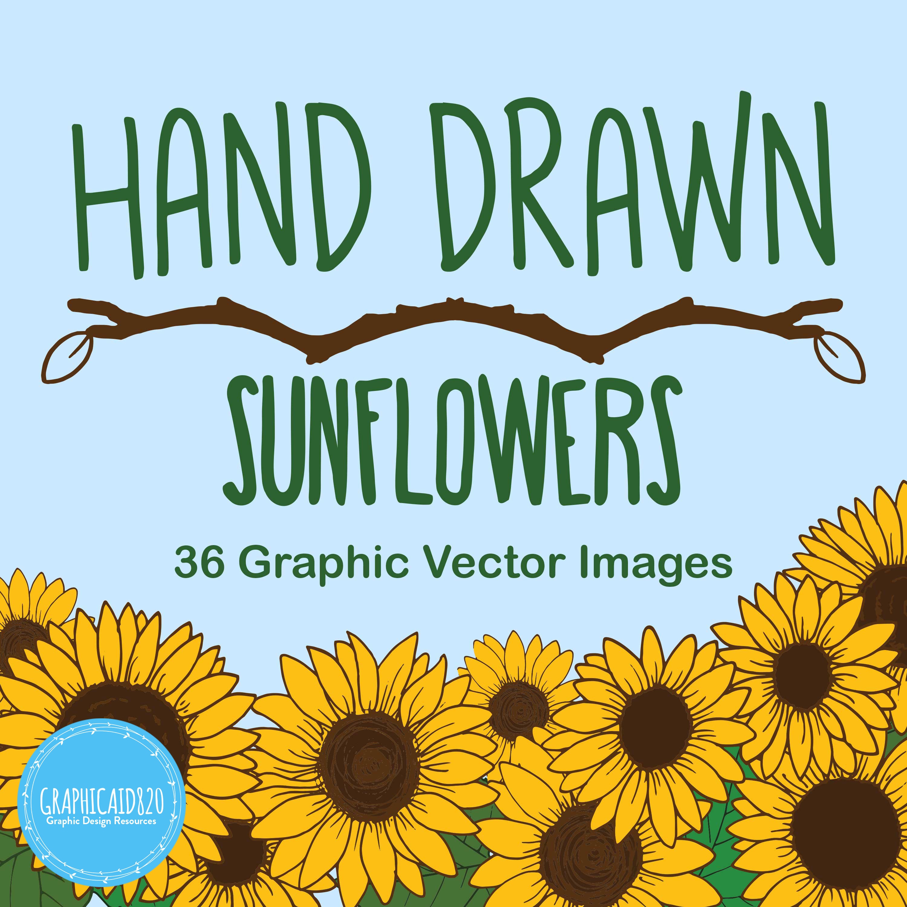 Fall Sunflowers Vector Clipart Scrapbook Crafts Clip Art - Etsy