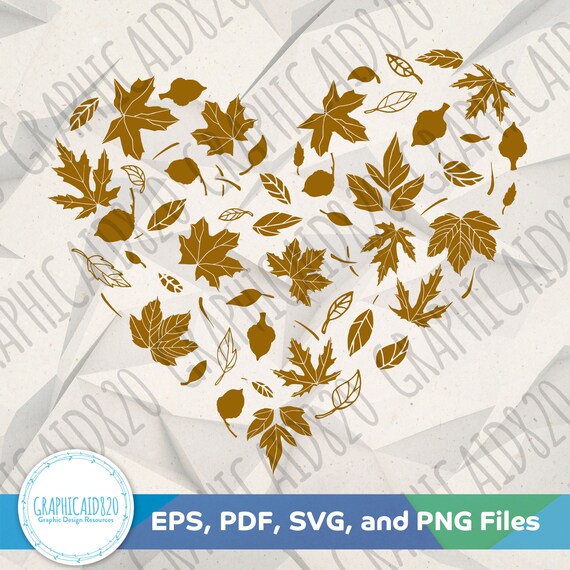Fall Heart SVG Autumn Heart Shape Svg Love Vector File | Etsy