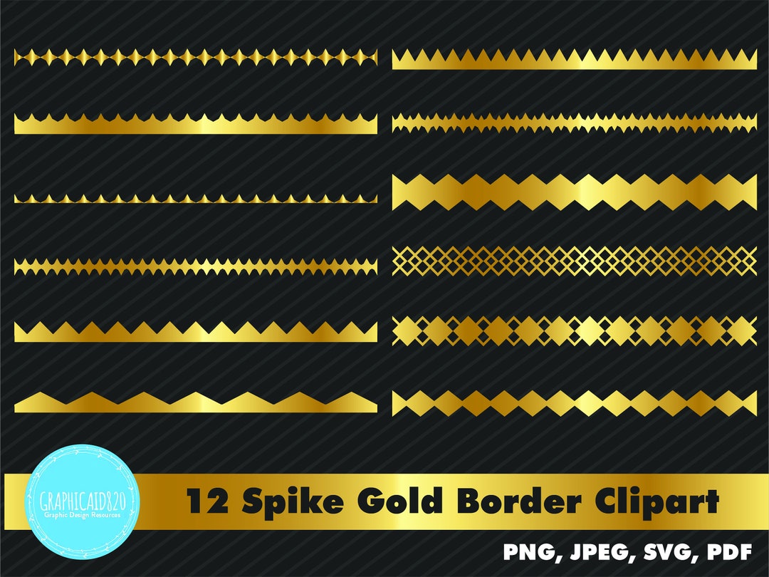 12 Gold Spike Border Clip Art | Elegant Lace Decorative Elements ...