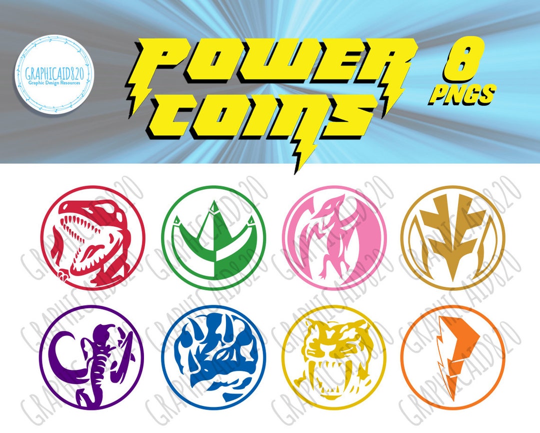Power Coins Clip Art | Red, Green, Black, Pink, Yellow, Blue | Anime ...