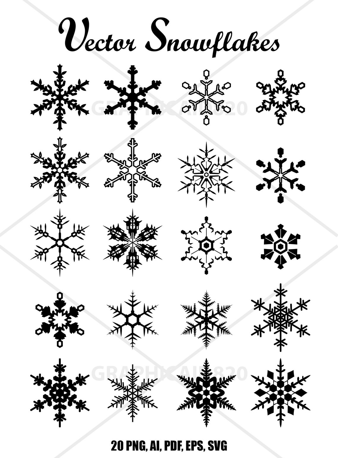 20 Winter Snowflake Shape Vector Images - Cricut - Scrapbook - Crafts ...