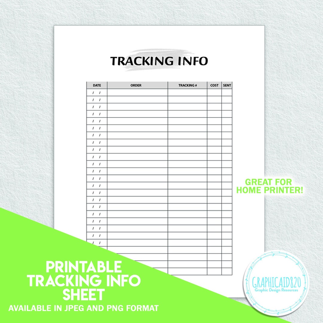 Order Tracker Template | Simple One Sheet Printable Planner | Shipment ...