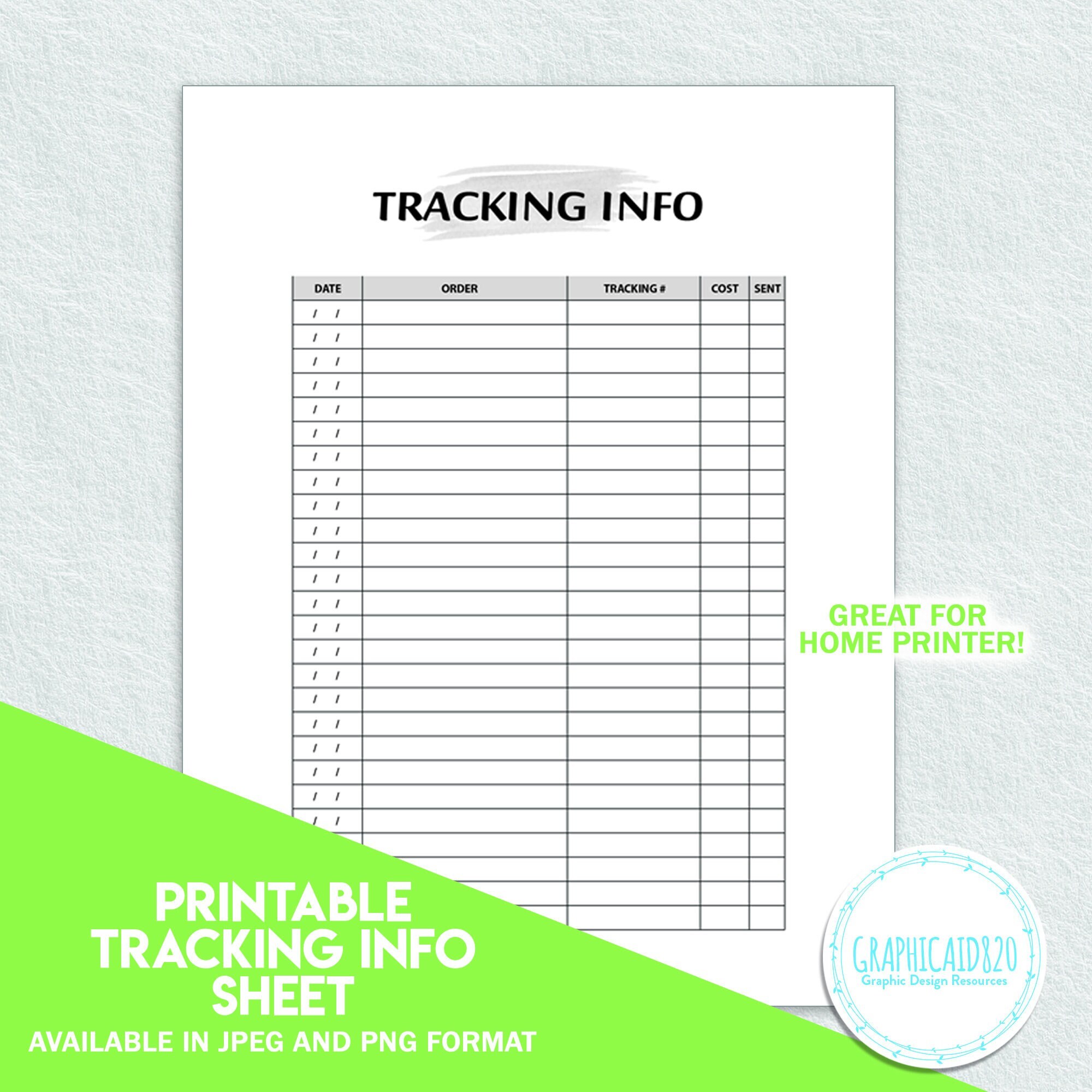 Order Tracker Template Simple One Sheet Printable Planner Shipment ...
