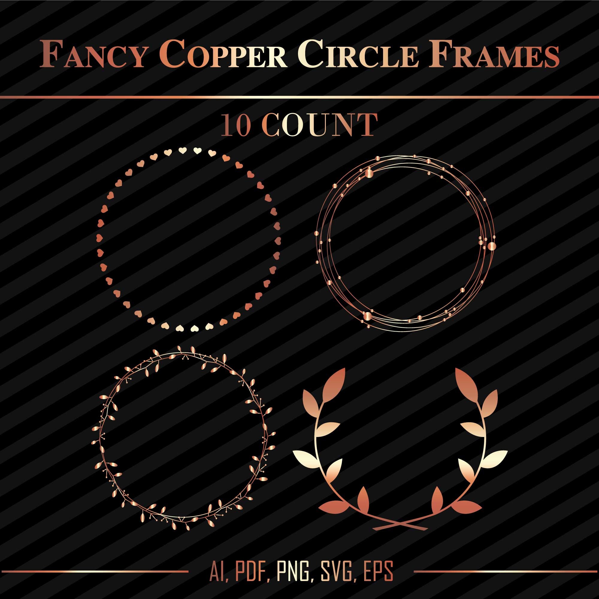 10 Fancy Metallic Copper Frames Clip Art Elegant Header Embellishment ...