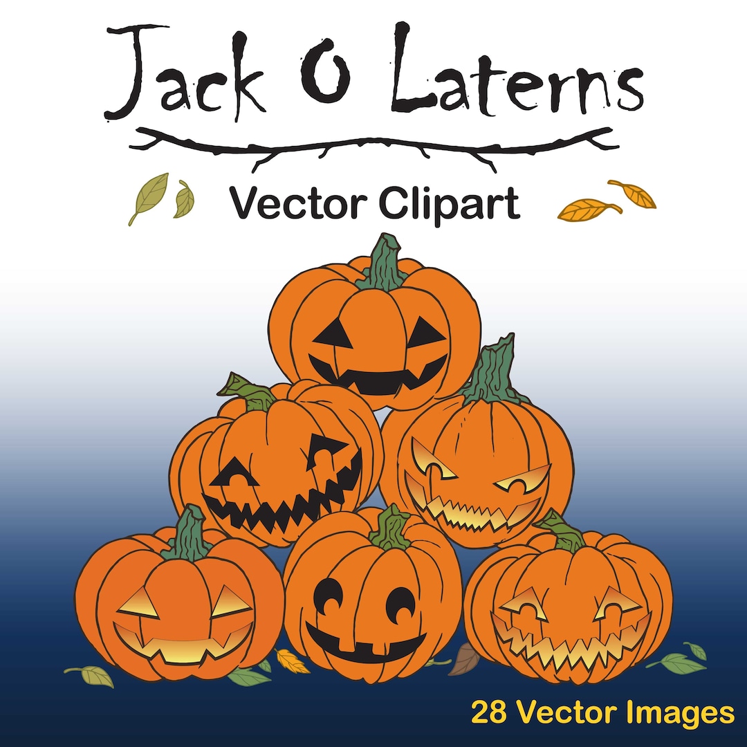 Spooky Jack O Lantern Vector Clipart - Scrapbook - Crafts - Clip Art ...