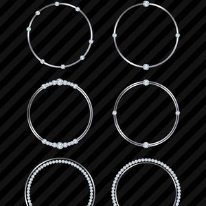 10 Metallic Silver and Diamond Circle Frames Clip Art | Gems, Jewels ...