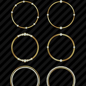 10 Metallic Gold and Diamond Circle Frames Clip Art | Jewelry Gems ...