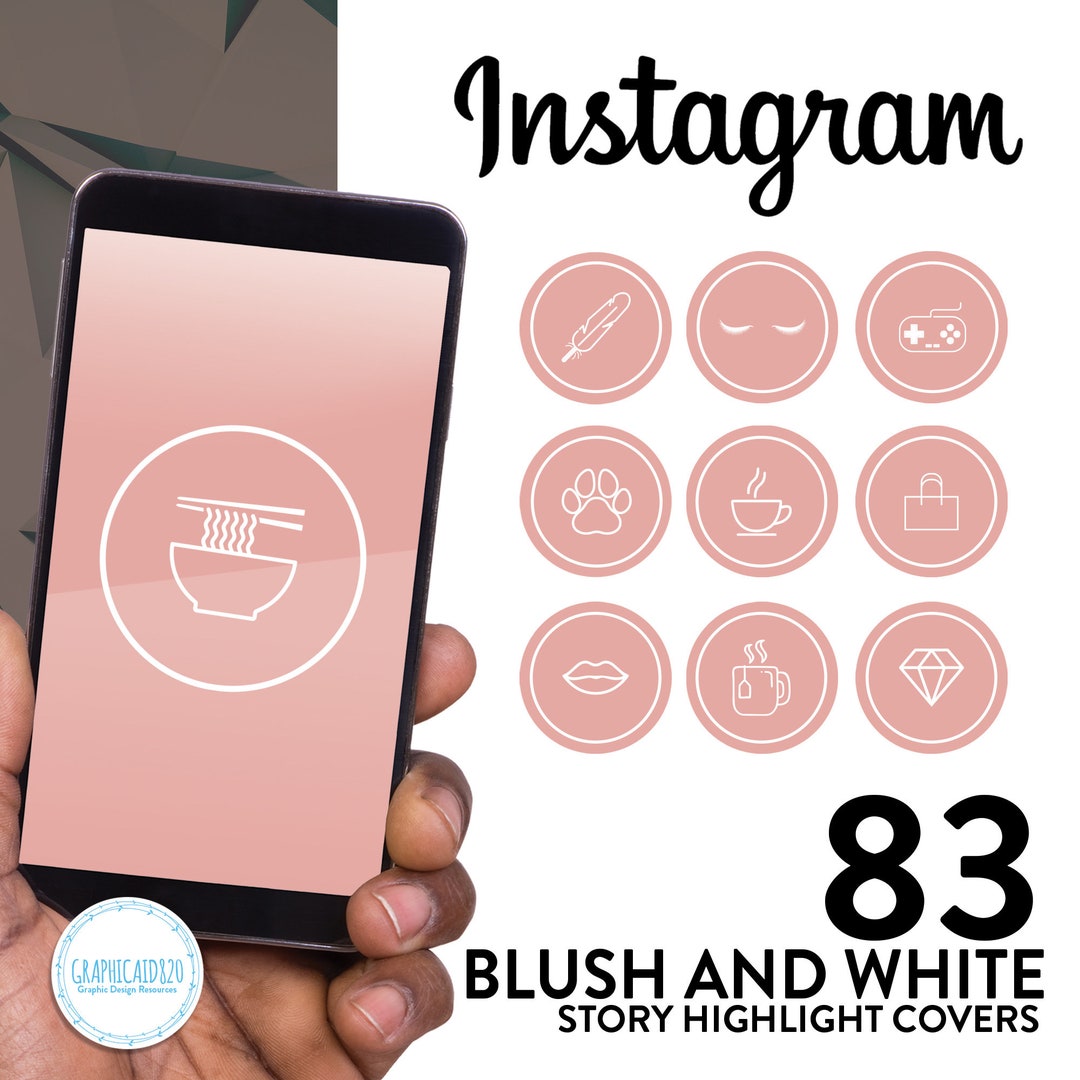 83 Blush Pink Instagram Story Highlight Icons | Ig Story Covers Set ...