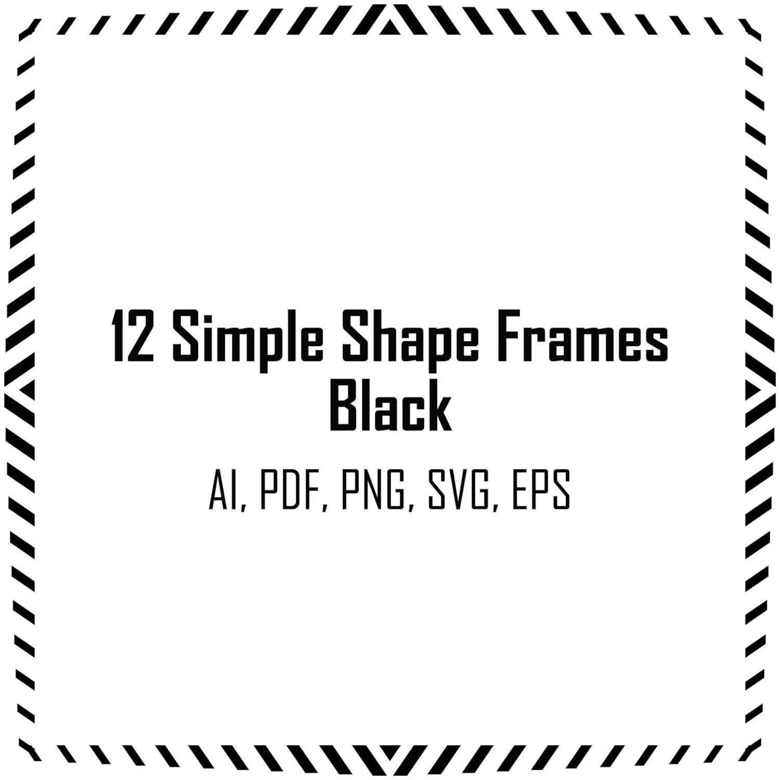 Simple Black and White Shape Digital Art Deco Frame Page Border Clip ...