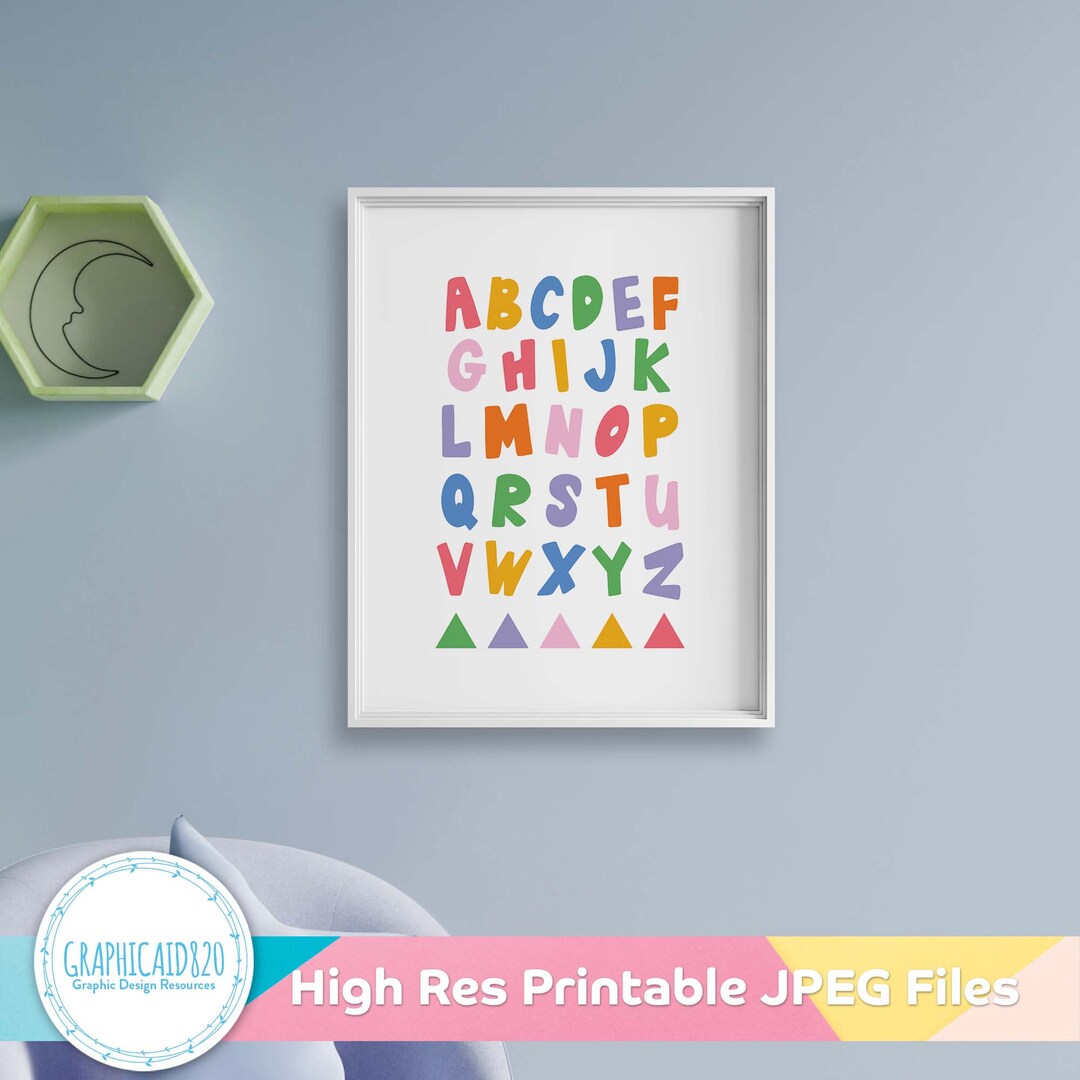 Alphabet Printable Wall Art | Printable ABC Wall Art Poster | Nursery ...