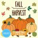 Fall Harvest Pumpkin, Apple, Acorn, Sunflowers, and Leaves - Scrapbook ...