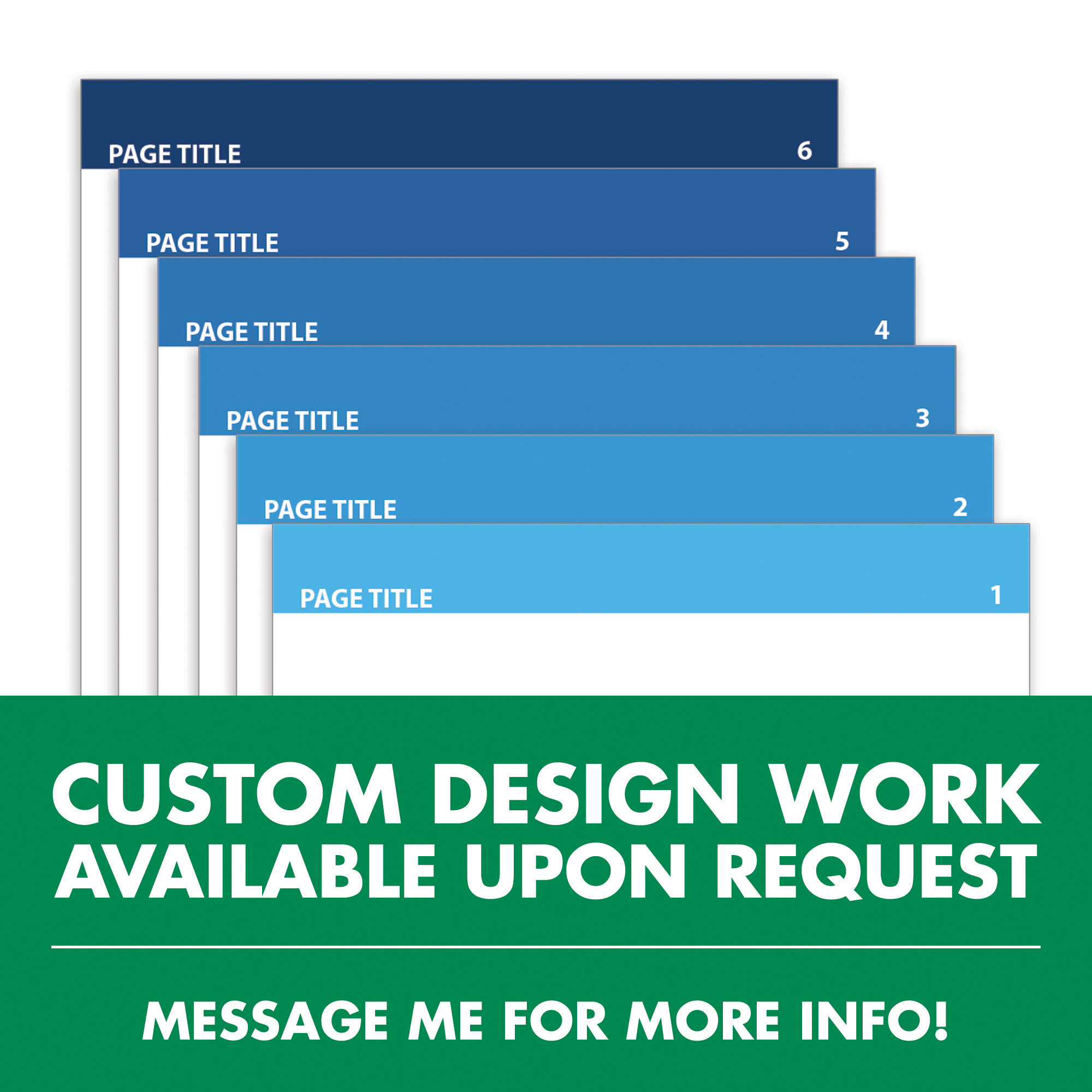 6 Page Step Down Sheet Template for Presentation Folders | Step Down ...