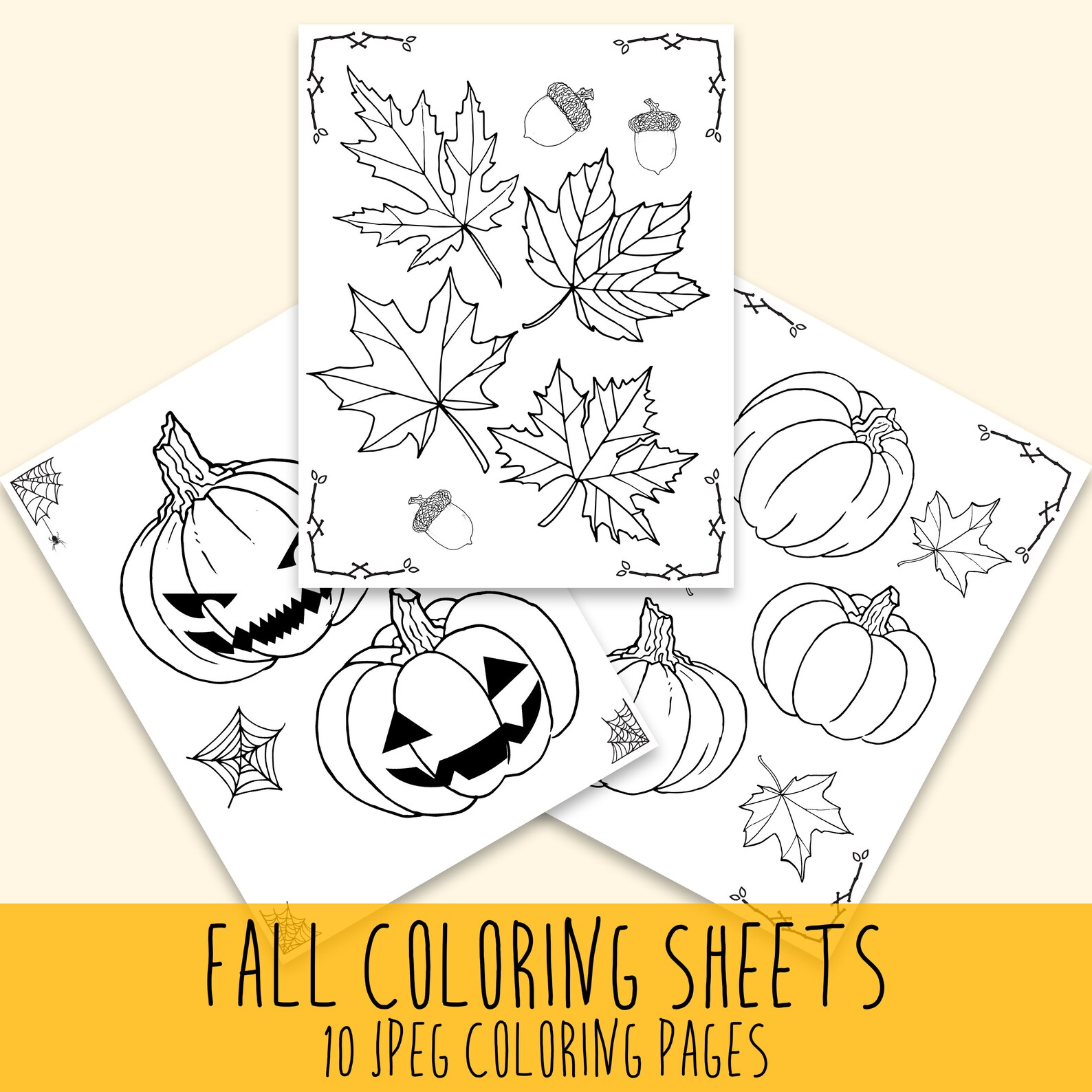 Fall Autumn Themed Coloring Book Sheets Scrapbook Crafts - Etsy