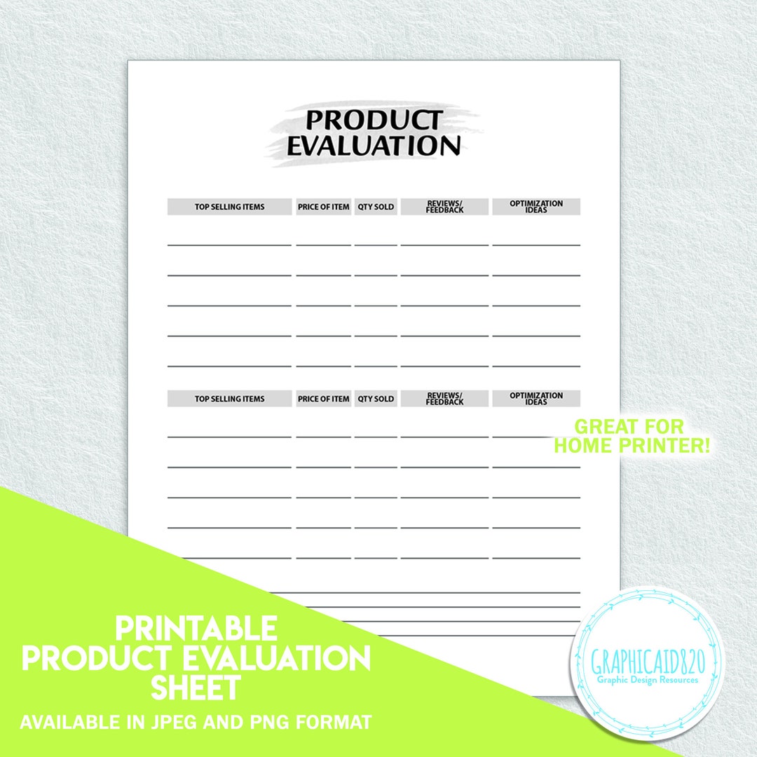 Product Tracker Template | Simple One Sheet Printable Best Sellers Log ...
