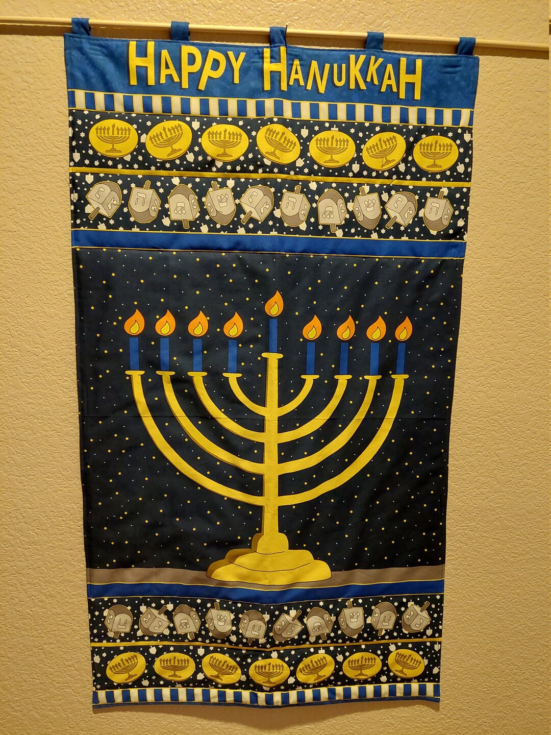 Hanukkah With Menorah Wall Quilt - Etsy