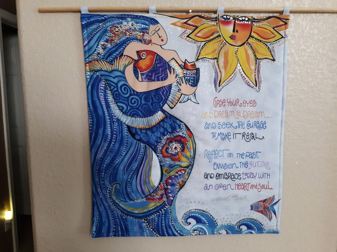 Mermaid Wall Quilt - Laurel Burch - Etsy