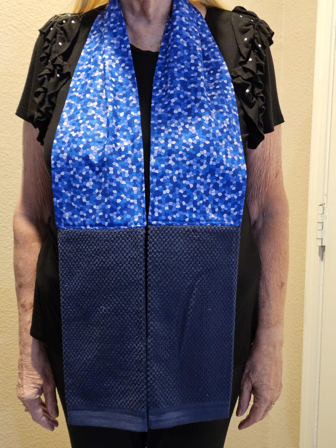 Kitchen Shawl - Blue Stained Glass - Etsy