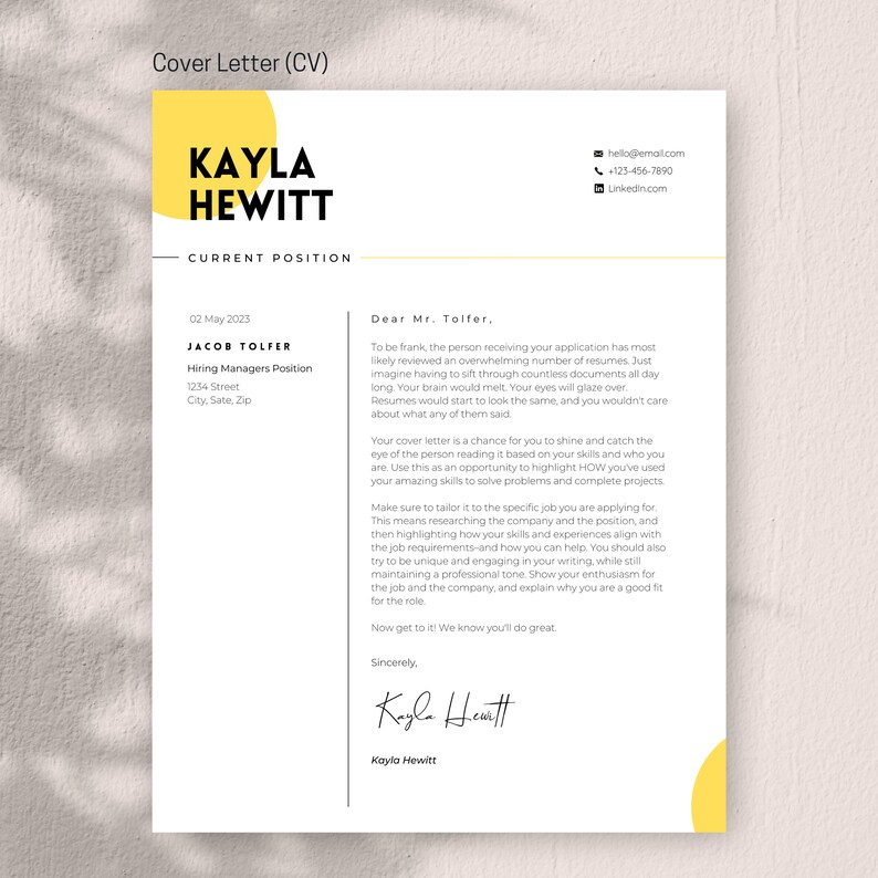 Professional Resume Template for Canva With Cover Letter Resume ...