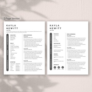 Modern Canva Resume Template | Resume and Cover Letter Template | 2 ...