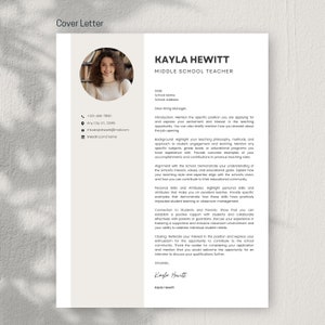 Modern Teacher Resume Template, CV Teacher Template, Teacher Canva ...