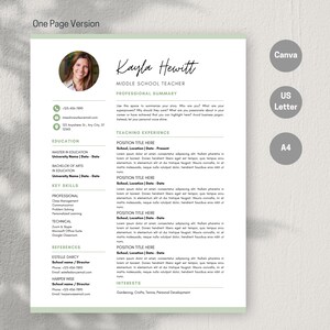 Modern Teacher Resume Template | Teacher Resume With Cover Letter ...