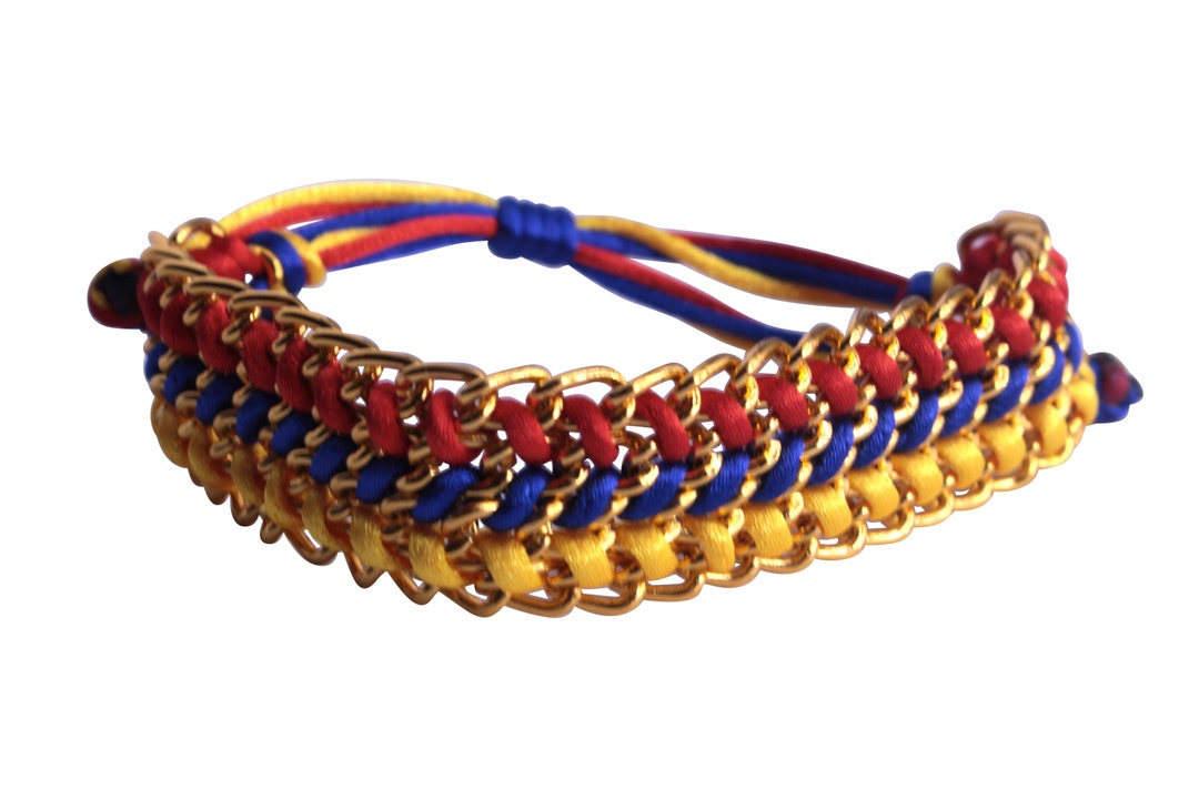 Colombian Handmade Bracelet From Medellin Colombia Flag Colors Sliding ...