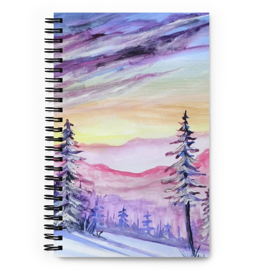 Snowy Northern Winter Art Cover Spiral Notebook Journal - Etsy