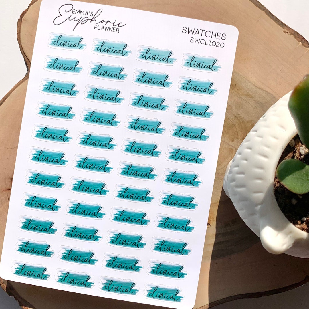 Clinical Watercolor Swatch Planner Stickers for Erin Condren, Happy ...