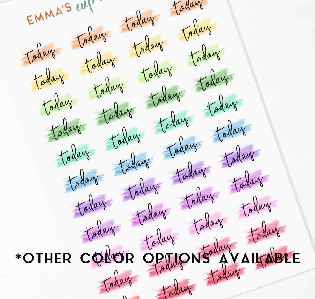 Today Watercolor Swatch Planner Sticker on PREMIUM MATTE / 44 Planner ...