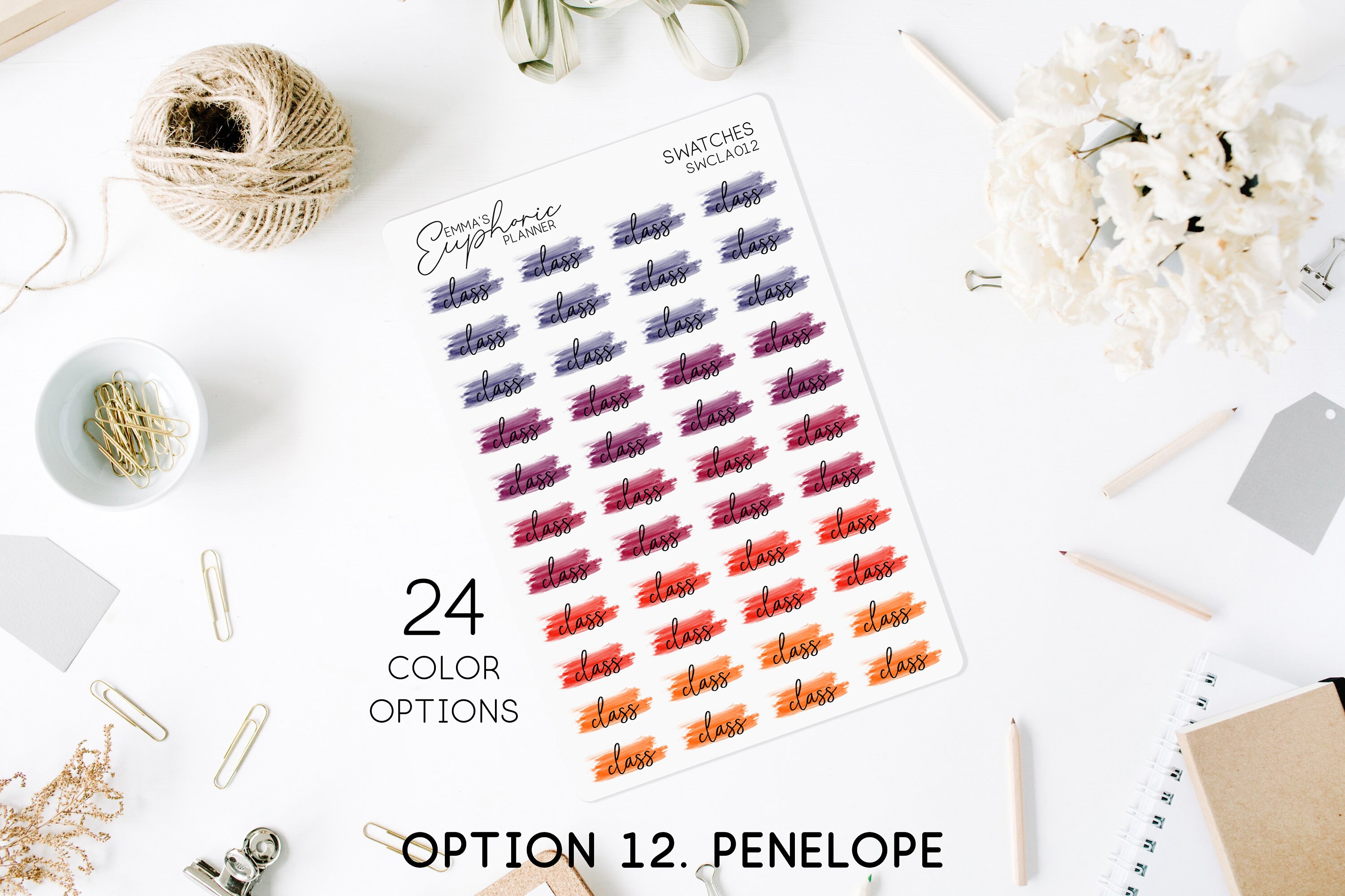 Class Watercolor Swatch Planner Sticker on PREMIUM MATTE / 44 | Etsy