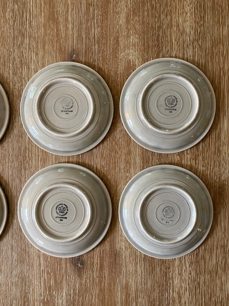 Vintage Bing & Grondahl TEMA Pattern Porcelain Stoneware Dessert Plates ...