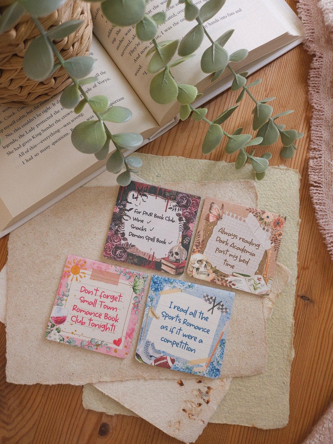 Romance Book Clubs Corner Bookmarks | Bookish Merch Gift | Post-it Book ...