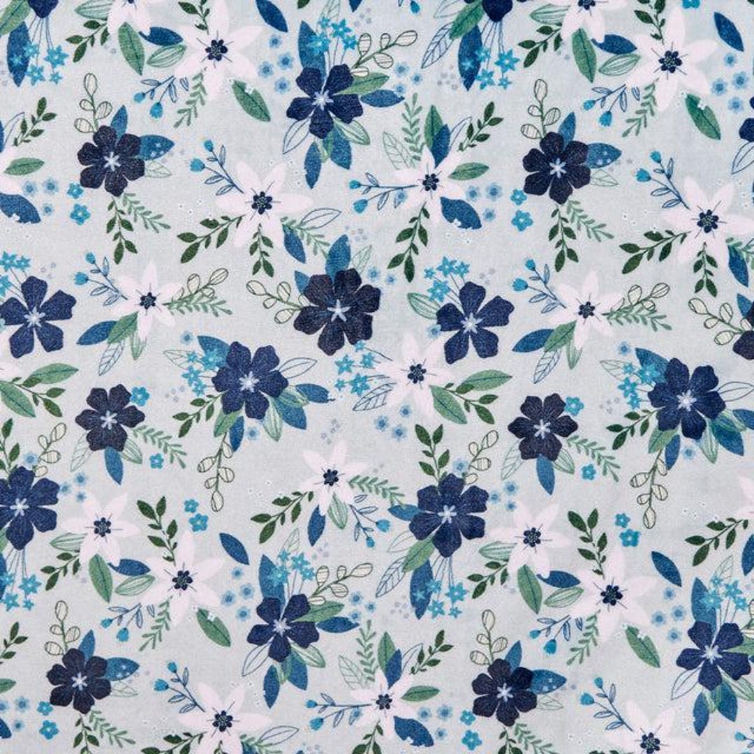 Weighted Blanket, Minky Blue Flowers, Minky Back, Glass Beads, Weighted ...
