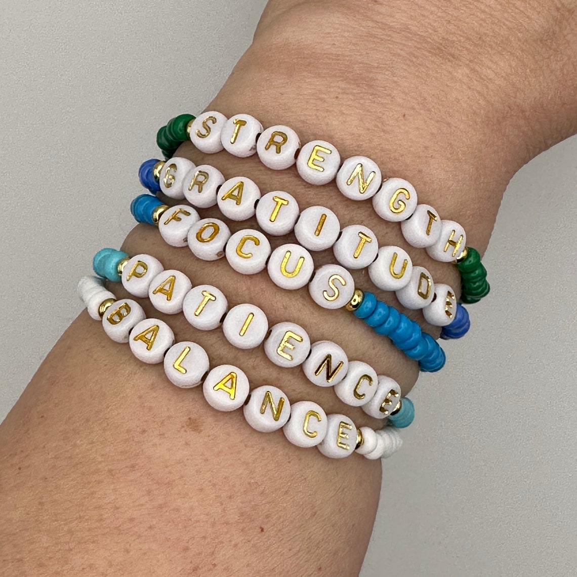 Motivational Bracelet 5 to Choose From Focus Word Bracelet Each With A ...